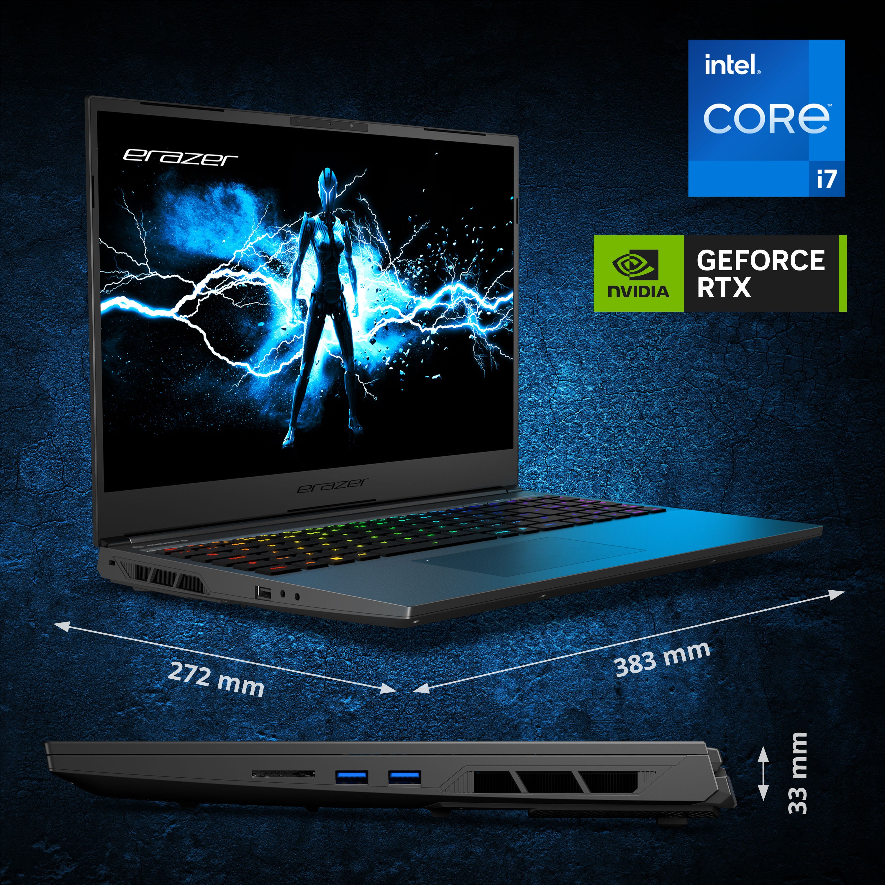 ERAZER Major X20: Premium Core i7 Gaming Laptop | RTX 4070